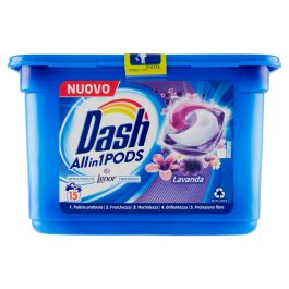 Dash pods all in 1 lavanda detersivo lavatrice in capsule 15 pezzi
