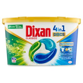 Dixan classico 4 in 1 discs detersivo lavatrice in capsule 15 pezzi